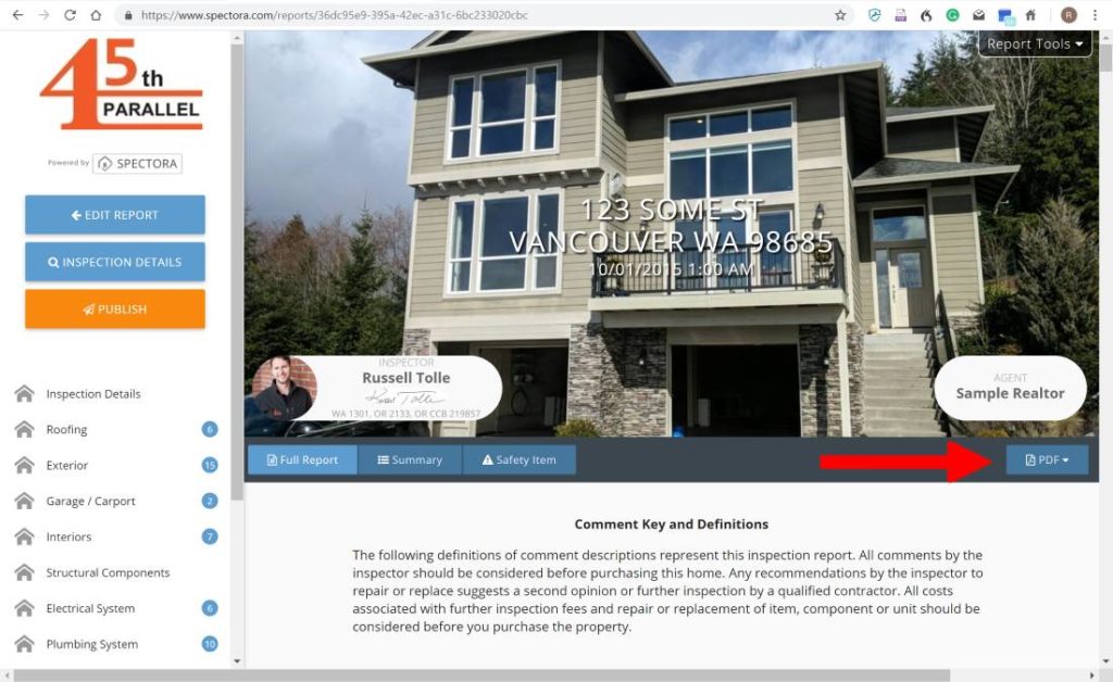 Navigating the new report format - Realtor tutorial | 45th Parallel Home Inspection
